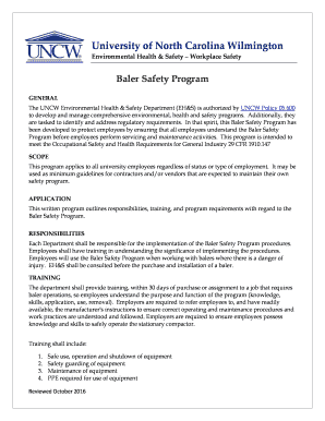 Fillable Online Baler Safety Program Fax Email Print - pdfFiller