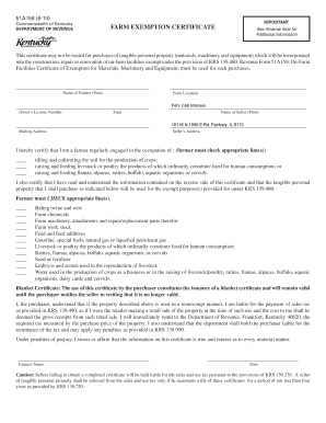 Fillable Online Ky Farm Tax Exempt Form - Fill Online, Printable ...