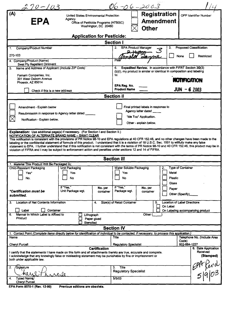Fillable Online U.S. EPA, Pesticide Product Label, SWAT FLY REPELLENT ...