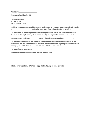 Fillable Online College Verification Letter. College Verification ...