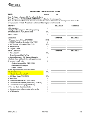 Fillable Online school bus driver training procedure (trn-p024) - CMCSS ...
