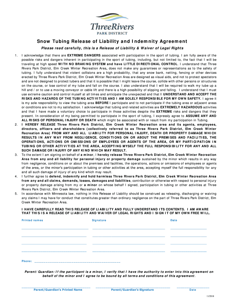 Fillable Online Please read carefully, this is a Release of Liability & Waiver of Legal Rights ...