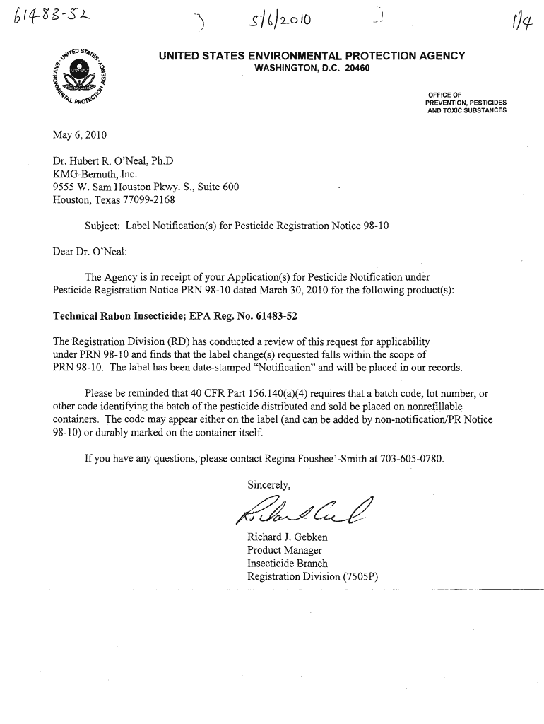 Fillable Online US EPA, Pesticides, Label, TECHNICAL RABON INSECTICIDE ...