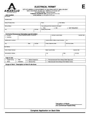 TX Electrical Permit - City Of Amarillo 2019-2025 - Fill and Sign ...