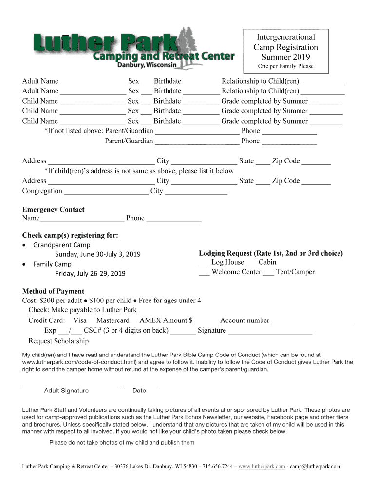 Fillable Online One per Family Please Fax Email Print - pdfFiller