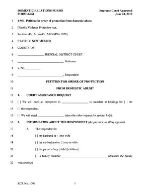 Fillable Online 40-13-3 Petition for order of protection; contents ...