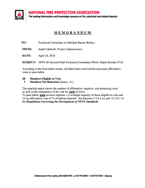 Fillable Online NFPA 85: Boiler and Combustion Systems Hazards Code Fax ...