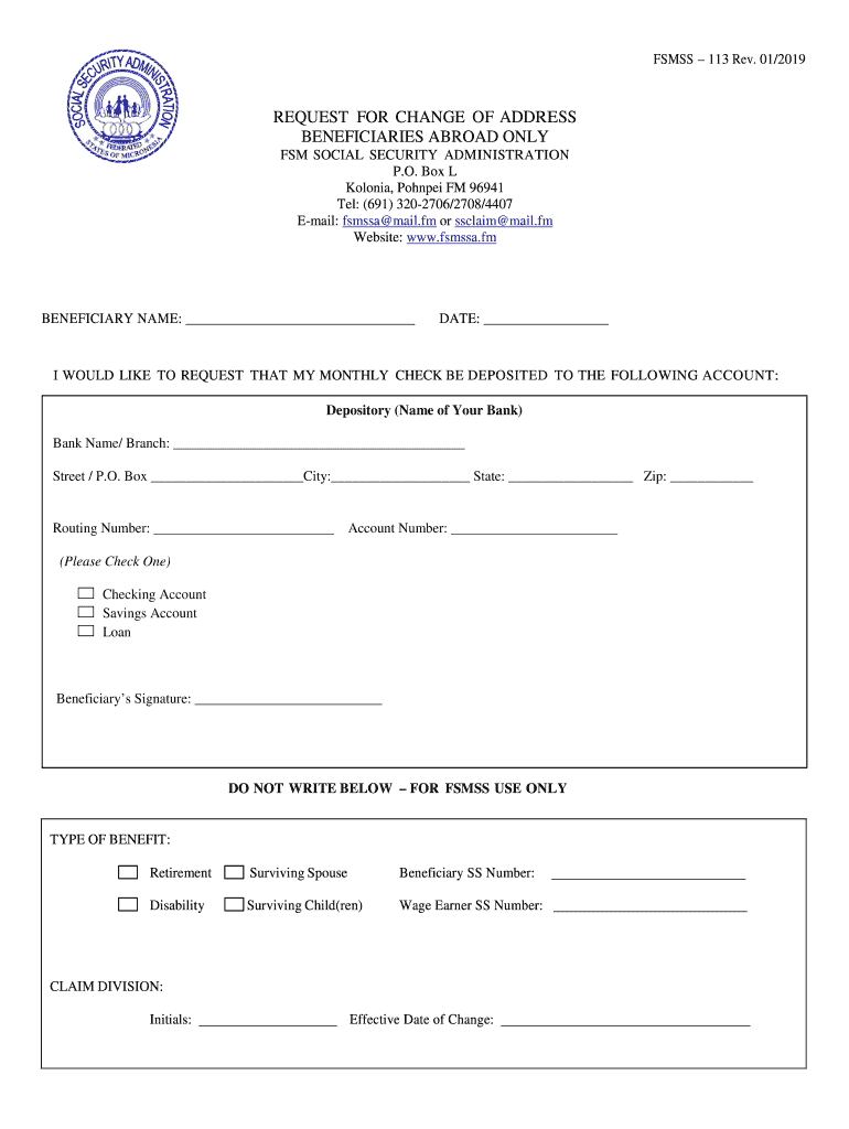 Fillable Online FSM Social Security Conducts a Survey for its ...