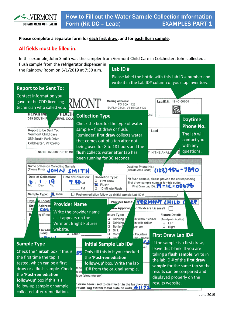 Fillable Online How to Fill out the Water Sample Collection Information ...