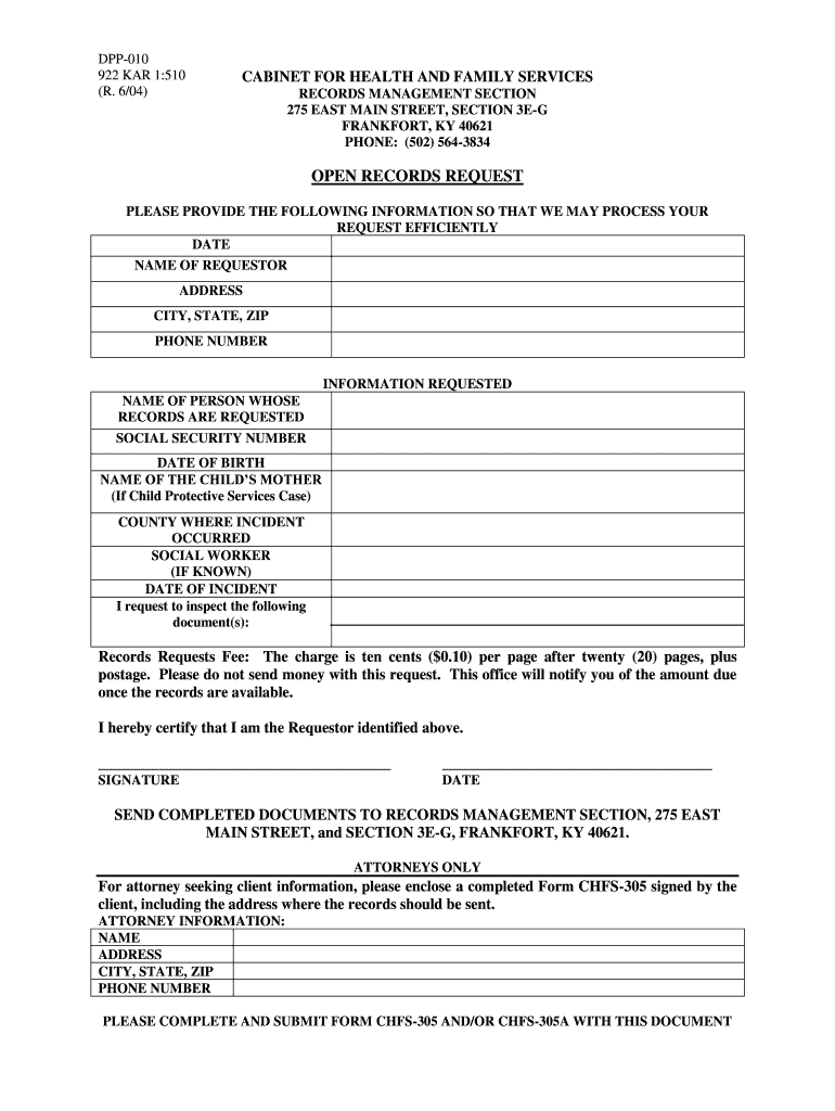 Fillable Online prdweb chfs ky 922 KAR 1:510. Authorization for ...