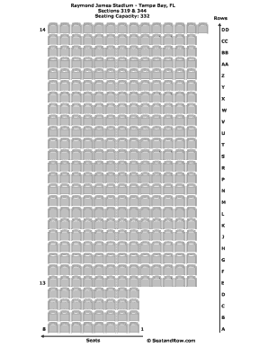 Fillable Online Raymond James Stadium Seating Chart - Row & Seat ...