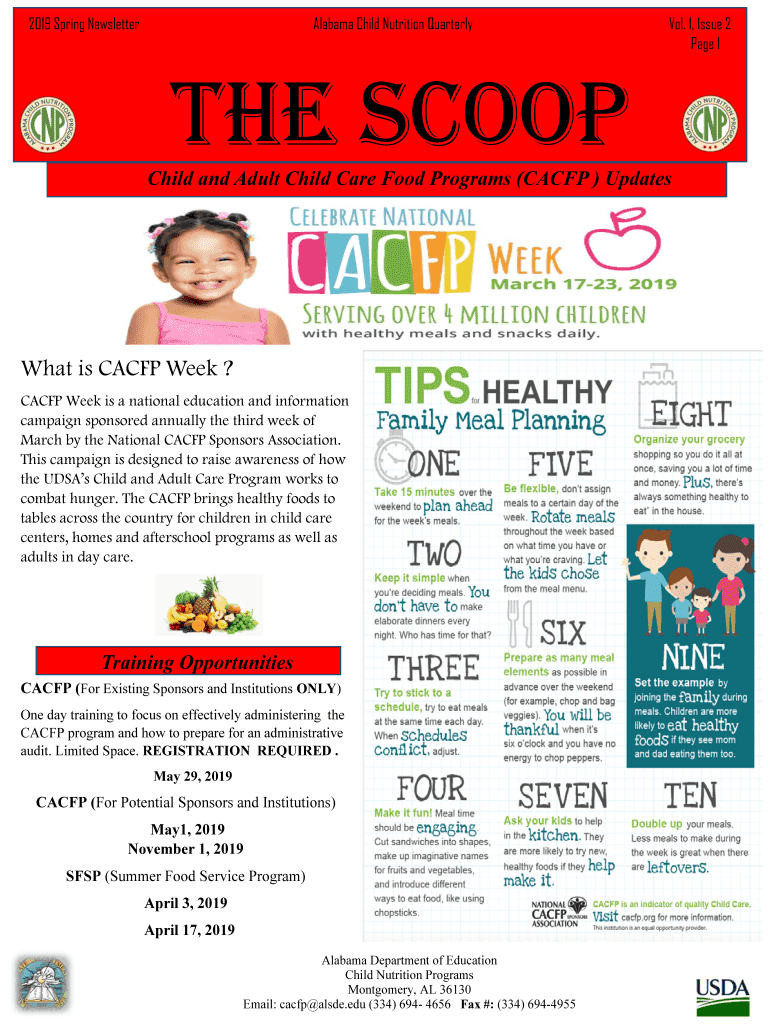 Fillable Online What Is CACFP Week Alsde Fax Email Print PdfFiller