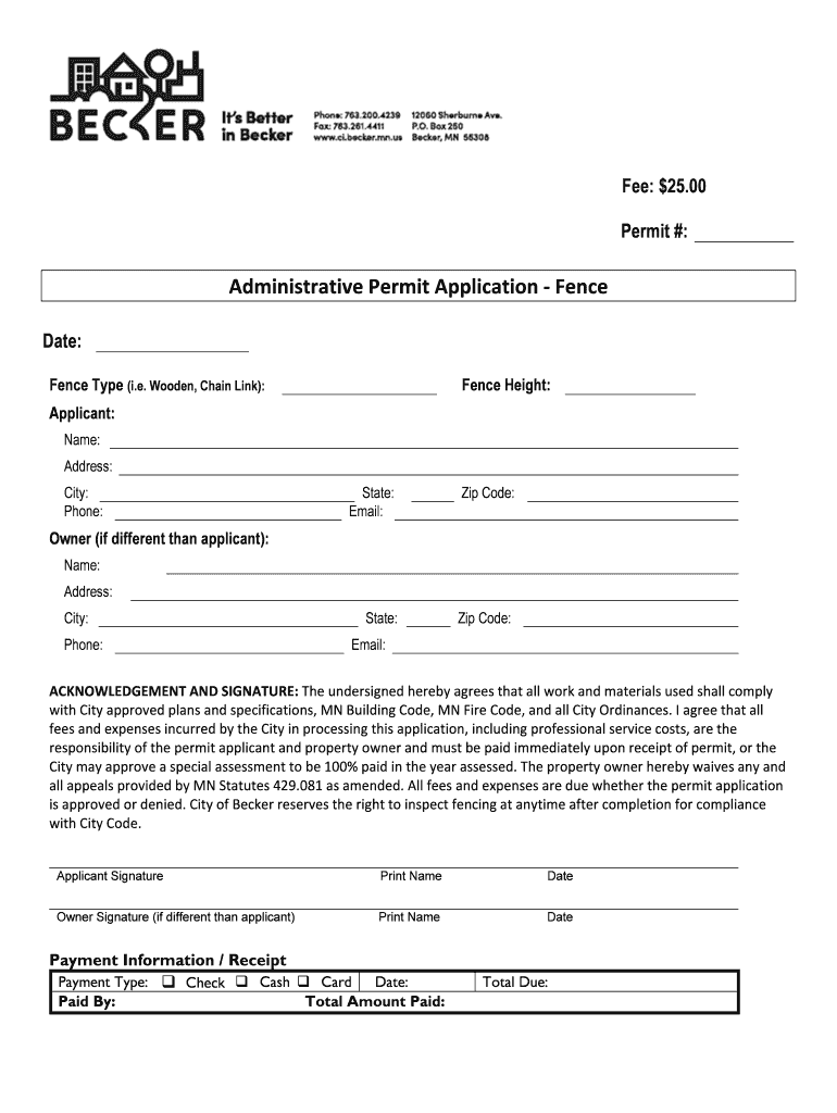 Fillable Online New Fence Form Fax Email Print - pdfFiller