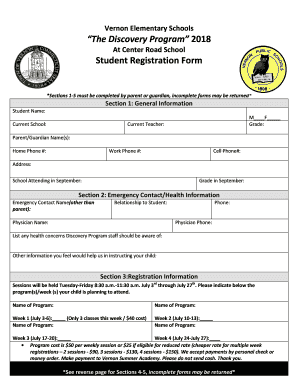 Fillable Online Discovery Registration Form 18 Fax Email Print - pdfFiller