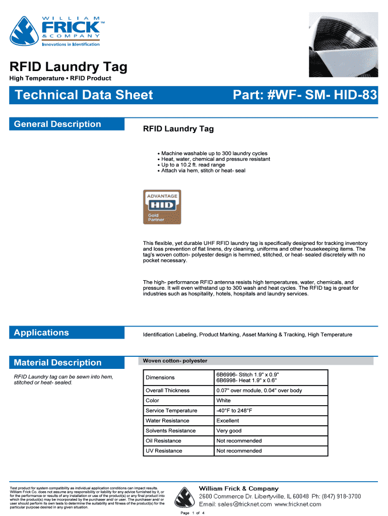 Fillable Online Flexible UHF RFID Tags - Fujitsu United States ...