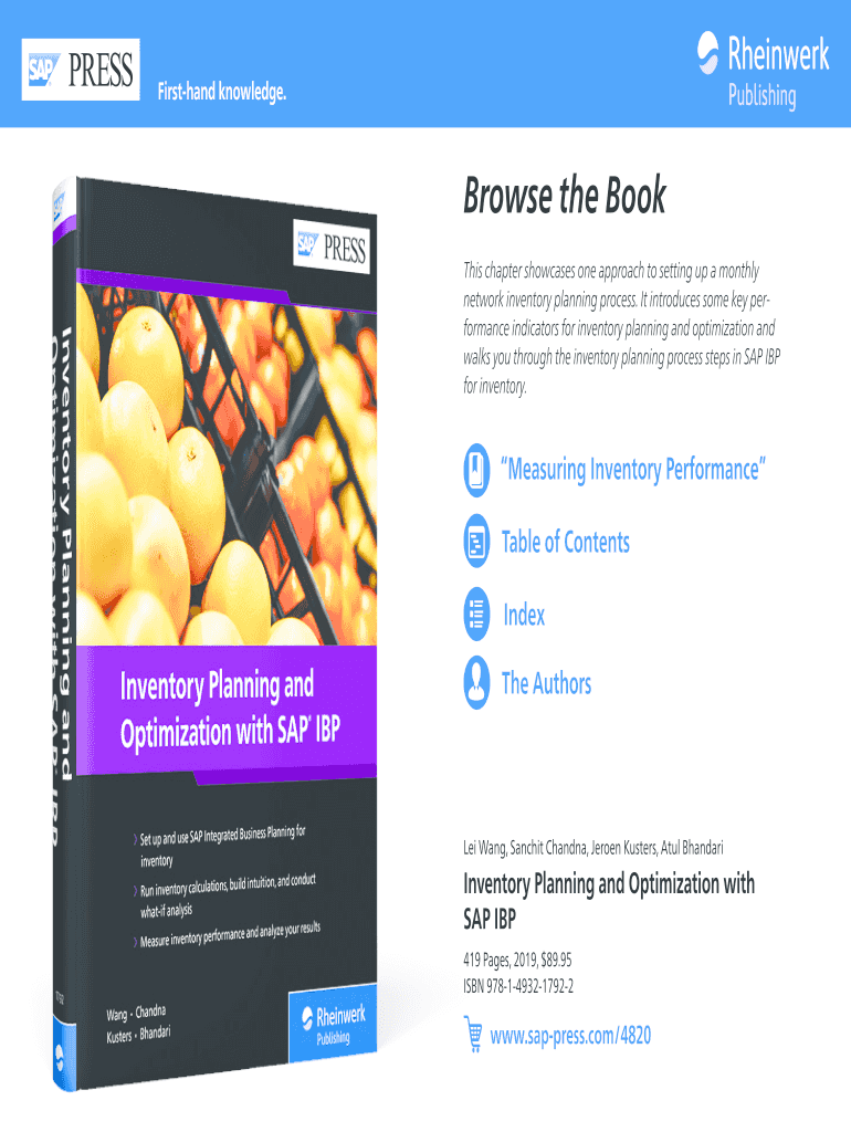Fillable Online Inventory Planning and Optimization with SAP IBP ...