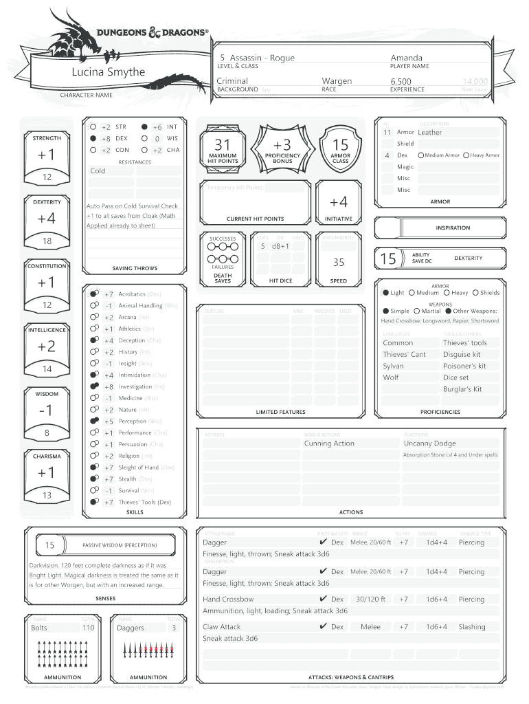 The Official D D 5e Character Sheet Pdf Enhanced Edition V1 7 By Thewebcoder R Dnd Oc My Take 