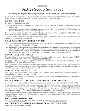 Fillable Online Are you a Sixties Scoop survivor? - Sixties Scoop ...