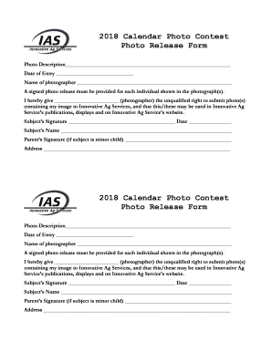 Fillable Online NACD Photo Contest Entry and Photo Release Form Fax ...