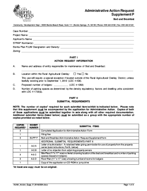 Fillable Online Administrative Action Request Supplement P - Community ...