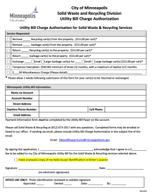 Fillable Online Utility Bill Authorization form - City of Minneapolis ...
