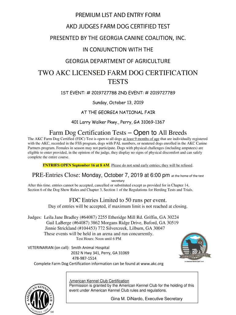 Fillable Online The Farm Dog Certified Test is AKC's Newest Program ...