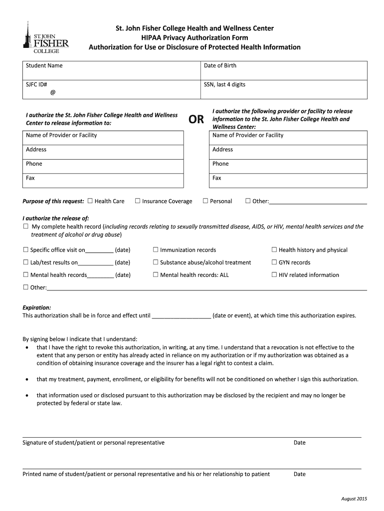 Fillable Online Medical Release Form/HIPPA Authorization Fax Email ...