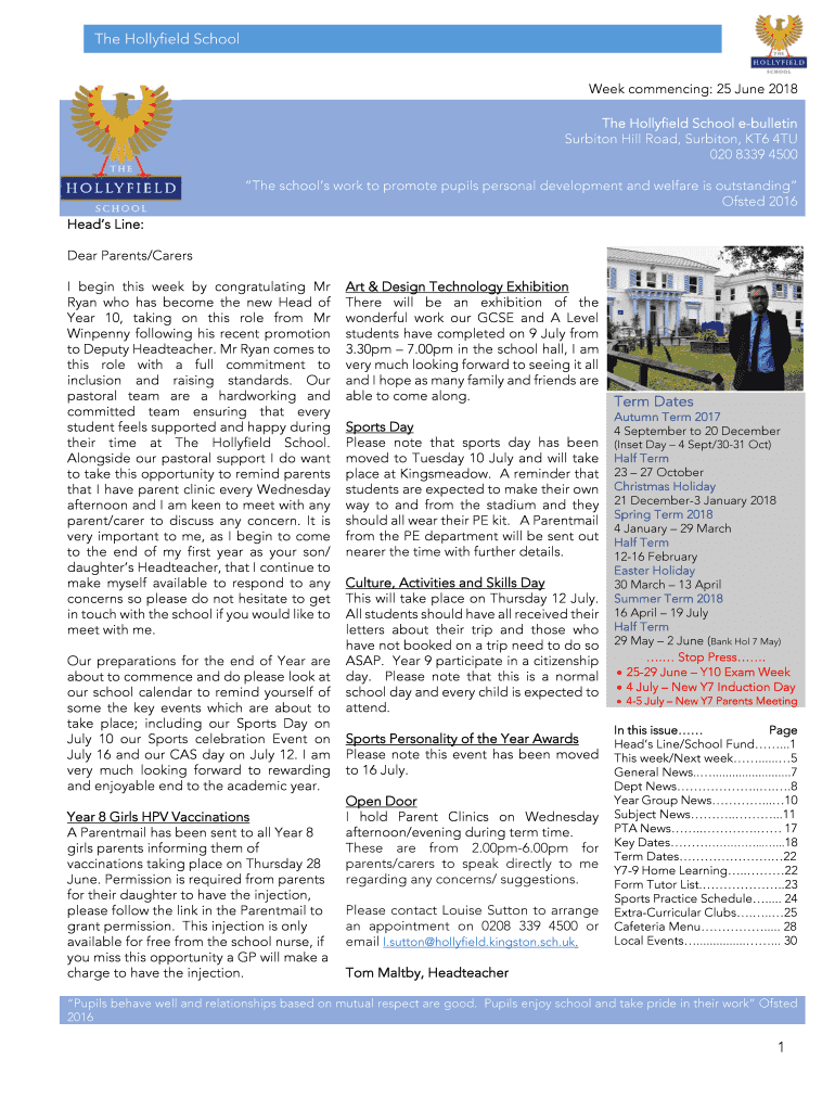 Fillable Online ebulletin 25 June Fax Email Print - pdfFiller