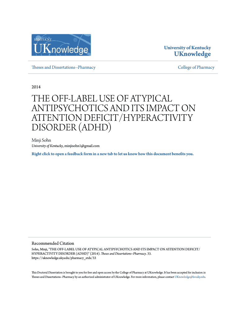 Fillable Online THE OFF-LABEL USE OF ATYPICAL ANTIPSYCHOTICS AND ITS ...