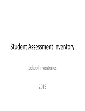 Fillable Online Student Assessment Inventory for School Districts ...