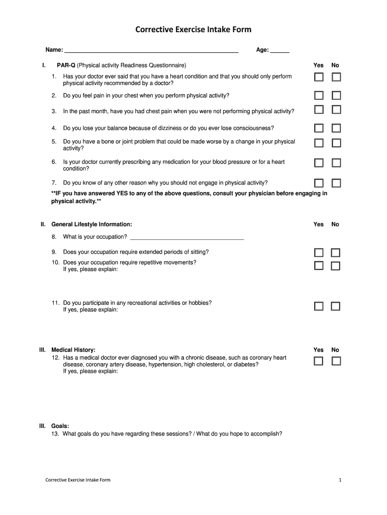 Fillable Online Physical Activity Readiness Questionnaire (PAR-Q) - Liberty ... Fax Email Print ...