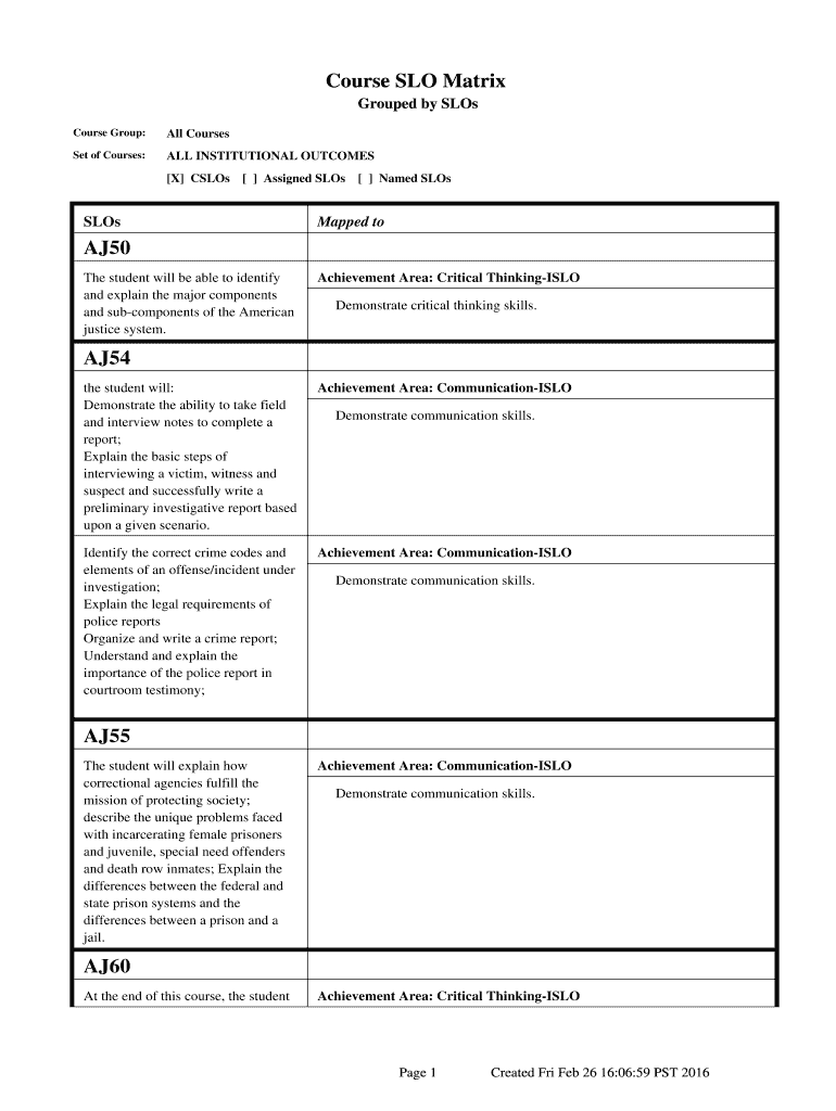 Fillable Online develop assessment plan for course - College of the ...