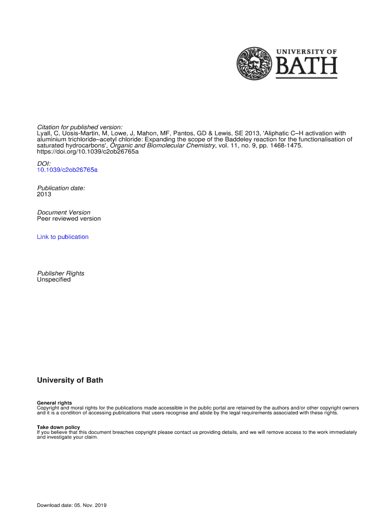 Fillable Online RSC Article Template (Version 3.2) - the University of ...