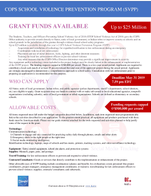 Fillable Online COPS SCHOOL VIOLENCE PREVENTION PROGRAM (SVPP) Fax ...