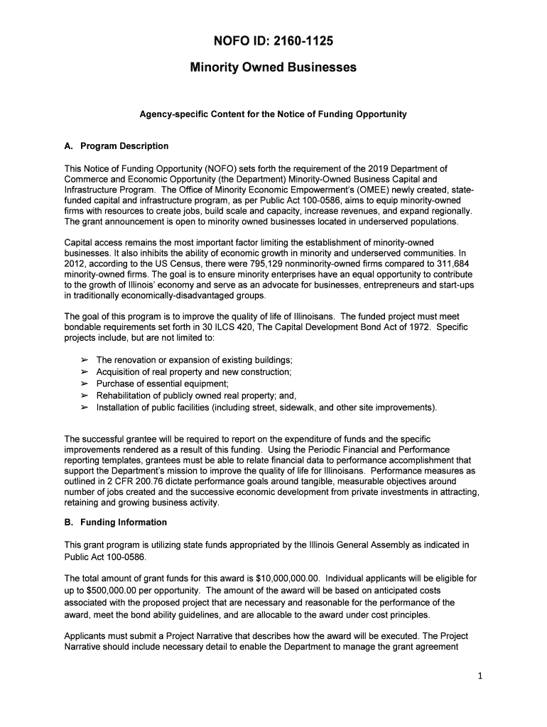 Fillable Online www2 illinois NOFO Supplement Template - Illinois.gov ...