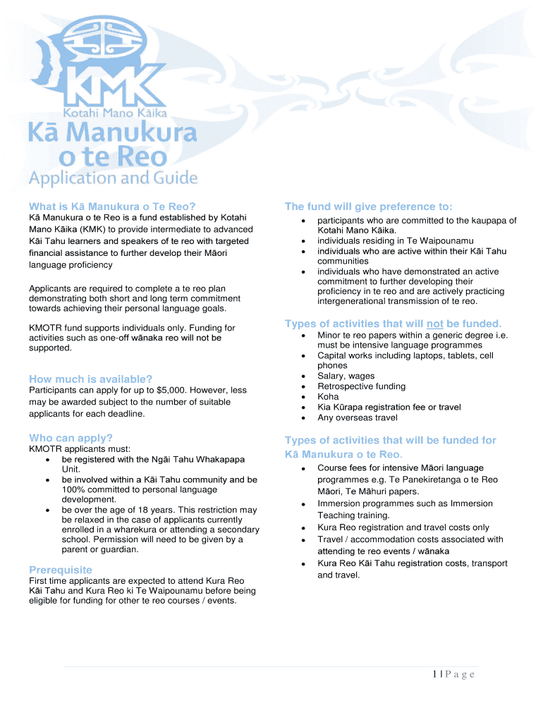 Fillable Online Fillable Online What is K Manukura o Te Reo Fax Email Print ... Fax Email Print ...