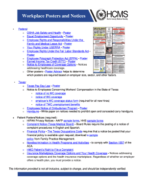 Fillable Online Posters and Notices Fact Sheet Fax Email Print - pdfFiller