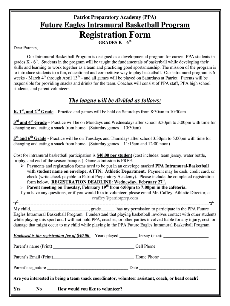 Fillable Online Guidelines for School Intramural Programs A Position ...