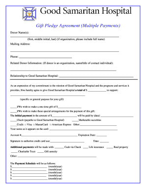 Fillable Online Sample Gift Agreement Template - Bloomerang Fax Email ...