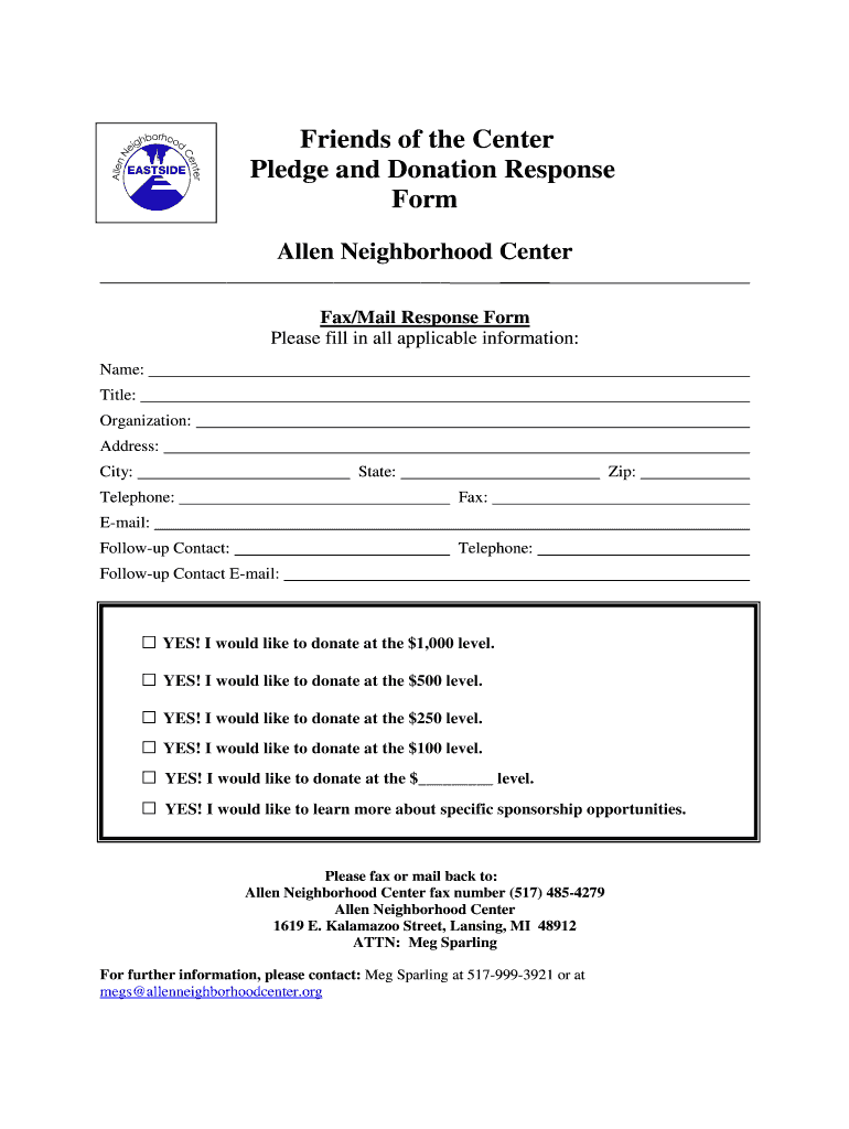 Fillable Online Donation or Pledge Payment Reminder Letter Template ...