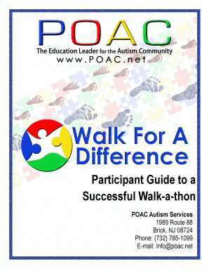 Fillable Online Participant Guide to a Successful Walk-a-thon - POAC ...