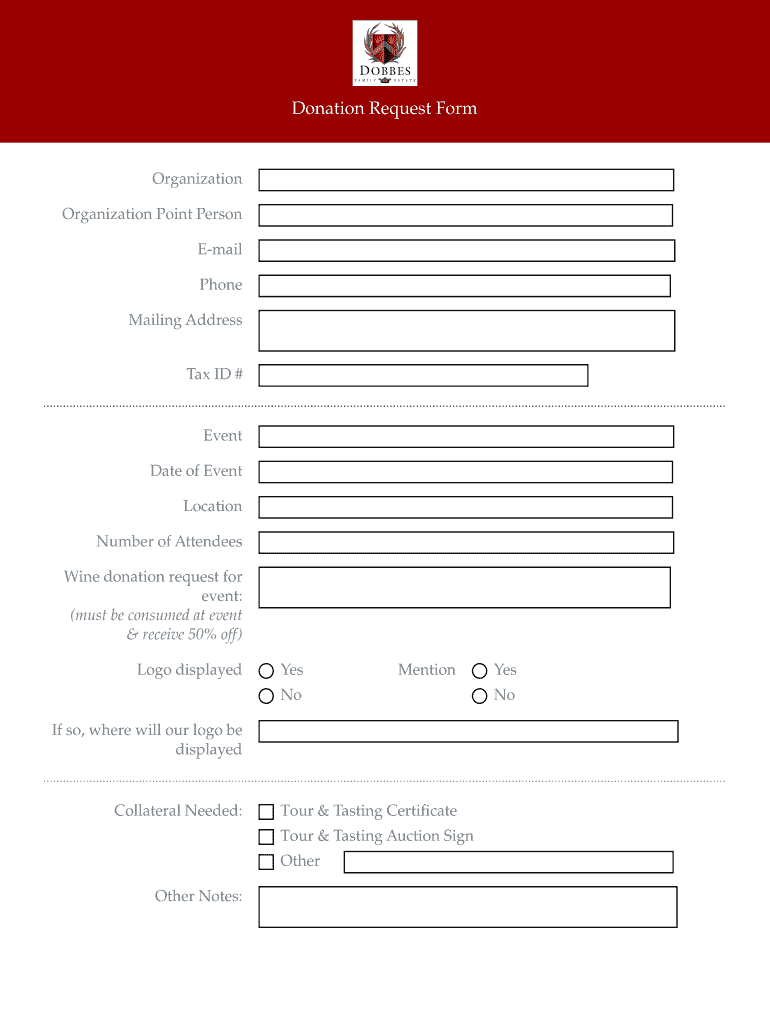 Fillable Online Donation Request Form at Stable Craft Brewery Fax Email ...