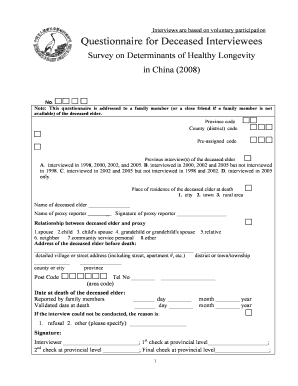 Fillable Online sites duke Questionnaire Addressed to a Close Family ...