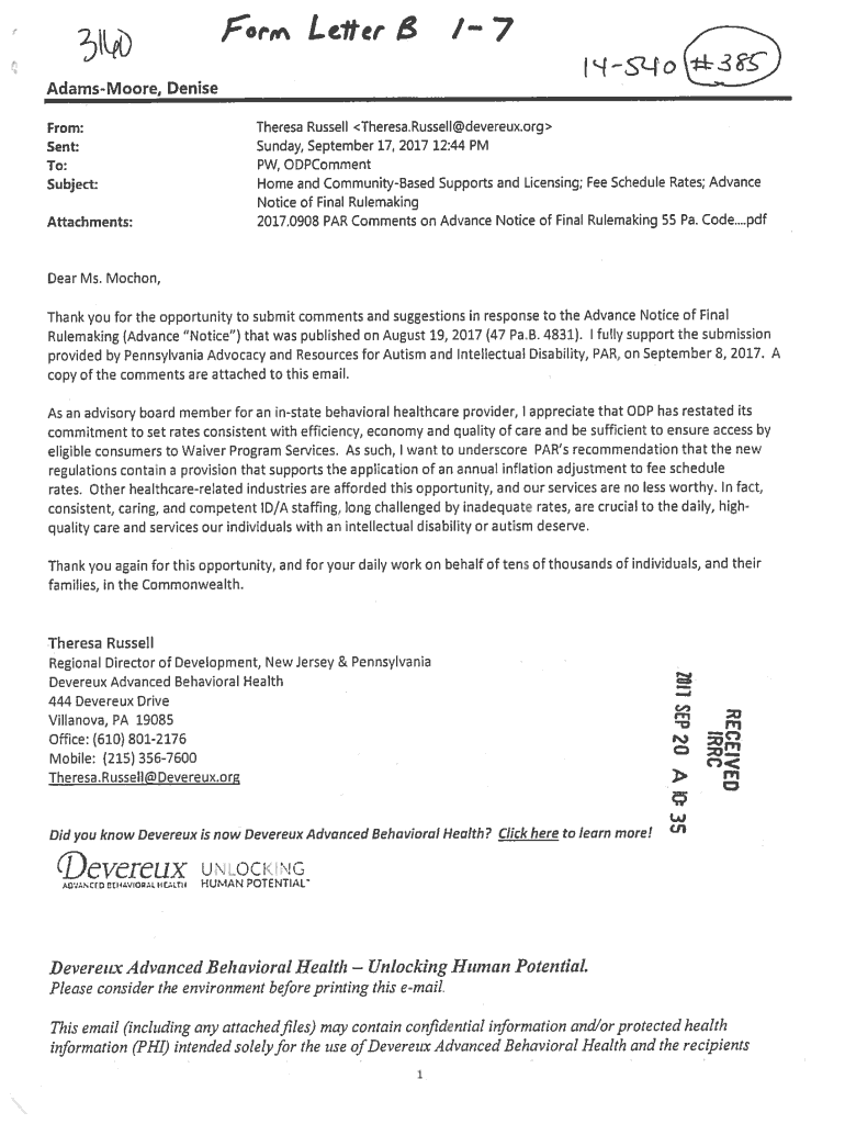 Fillable Online FORM LETTER B 1 to 7 Fax Email Print - pdfFiller