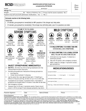 Ascia Action Plan For Anaphylaxis - Fill Online, Printable, Fillable ...