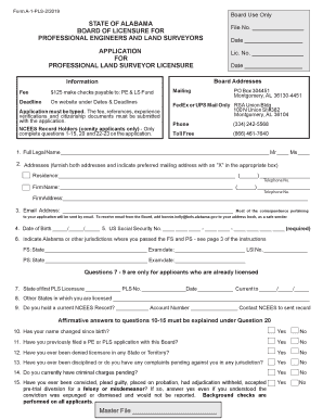 Fillable Online state of alabama board of licensure for professional ...