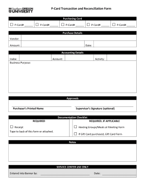 Fillable Online inside sou P-Card Transaction and Reconciliation Form ...