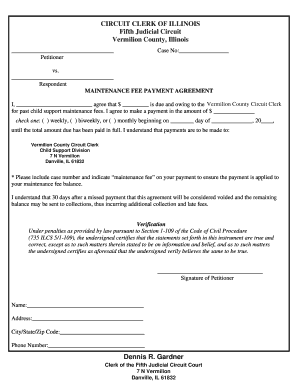 Fillable Online MAINTENANCE FEE PAYMENT AGREEMENT Fax Email Print ...