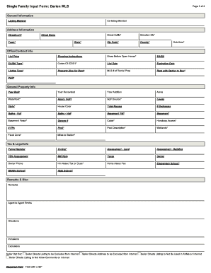 Fillable Online MLS Multi Family Input Form - Darien Board of Realtors ...