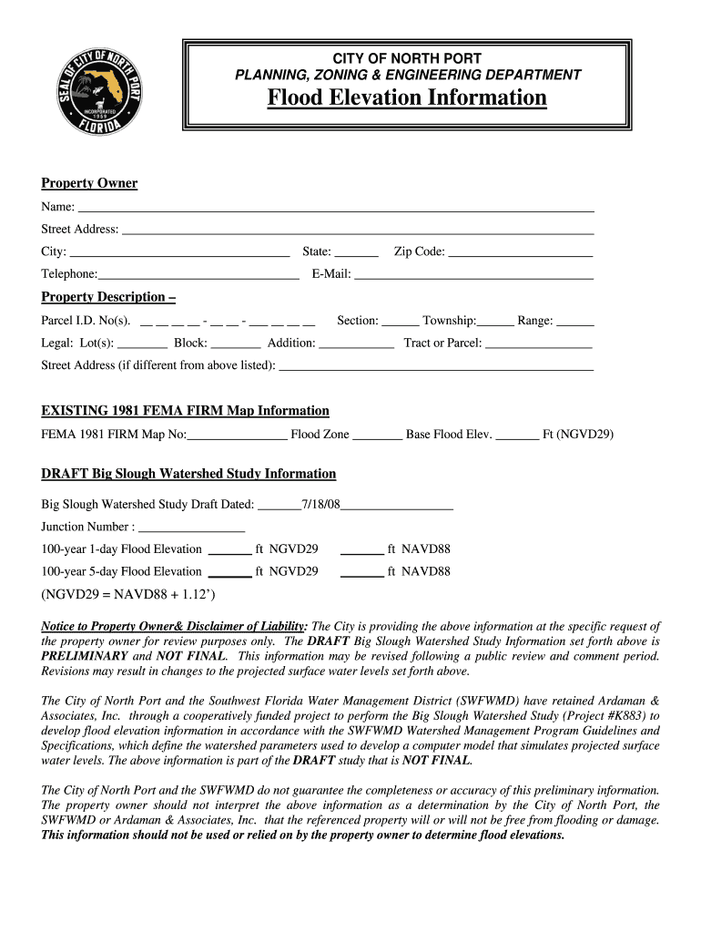 Fillable Online CITY OF NORTH PORT Development Master Plan ... Fax ...